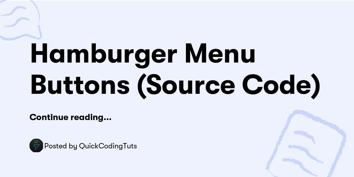 Hamburger Menu Buttons (Source Code) — QuickCodingTuts - Buymeacoffee