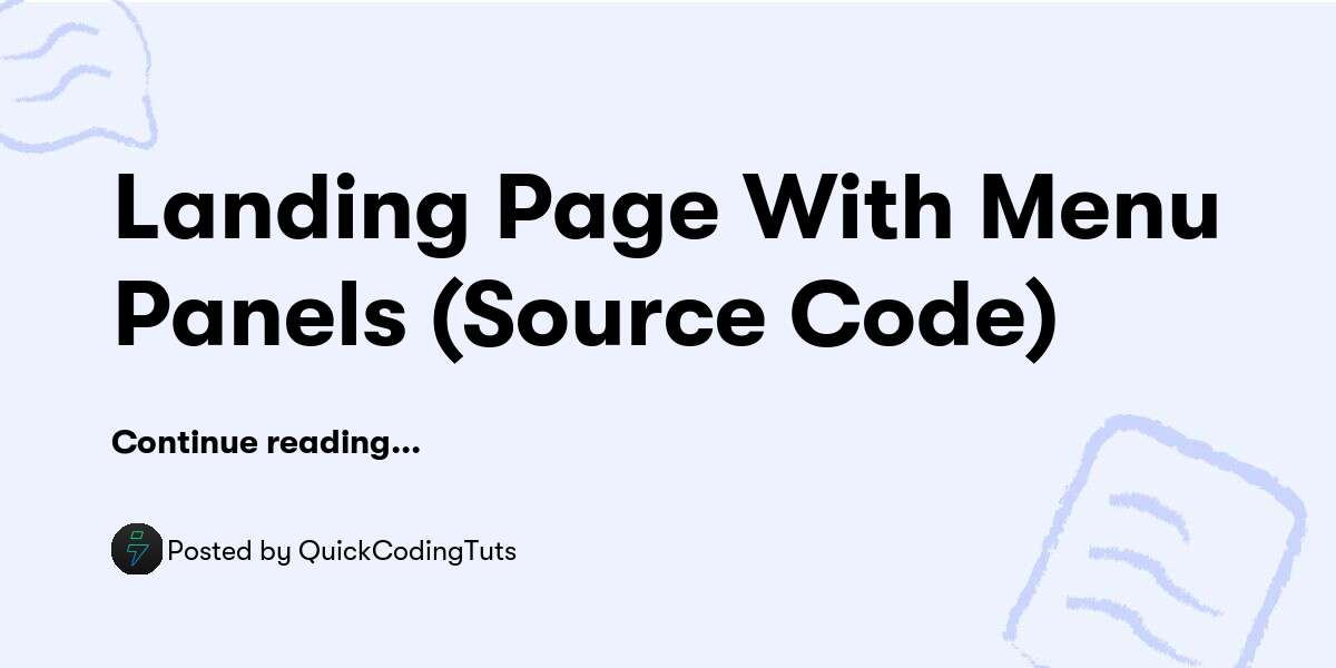 Landing Page With Menu Panels Source Code — Quickcodingtuts