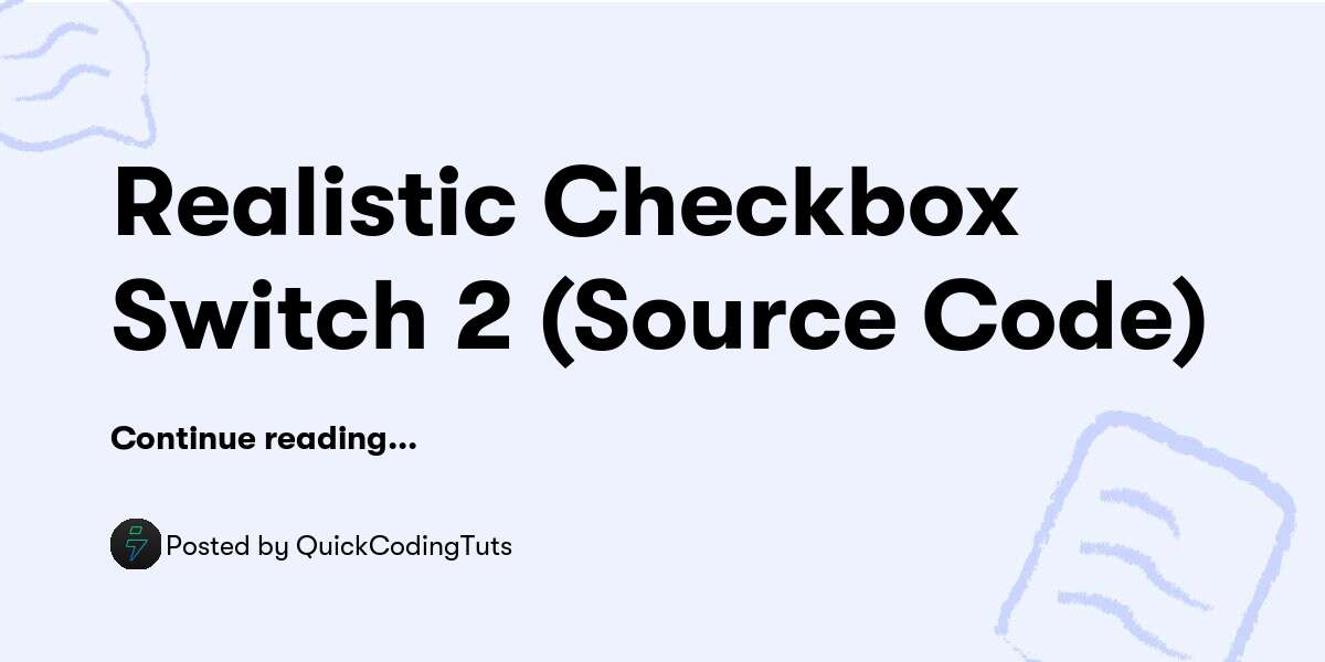 Realistic Checkbox Switch 2 Source Code — Quickcodingtuts Buymeacoffee