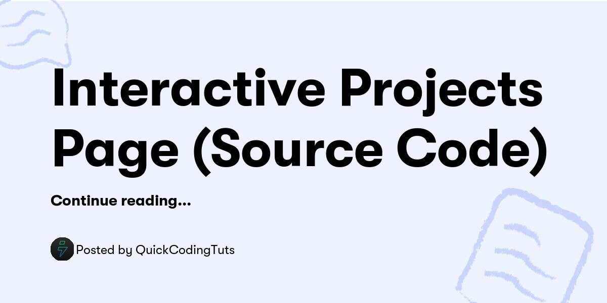 Interactive Projects Page Source Code — Quickcodingtuts Buymeacoffee