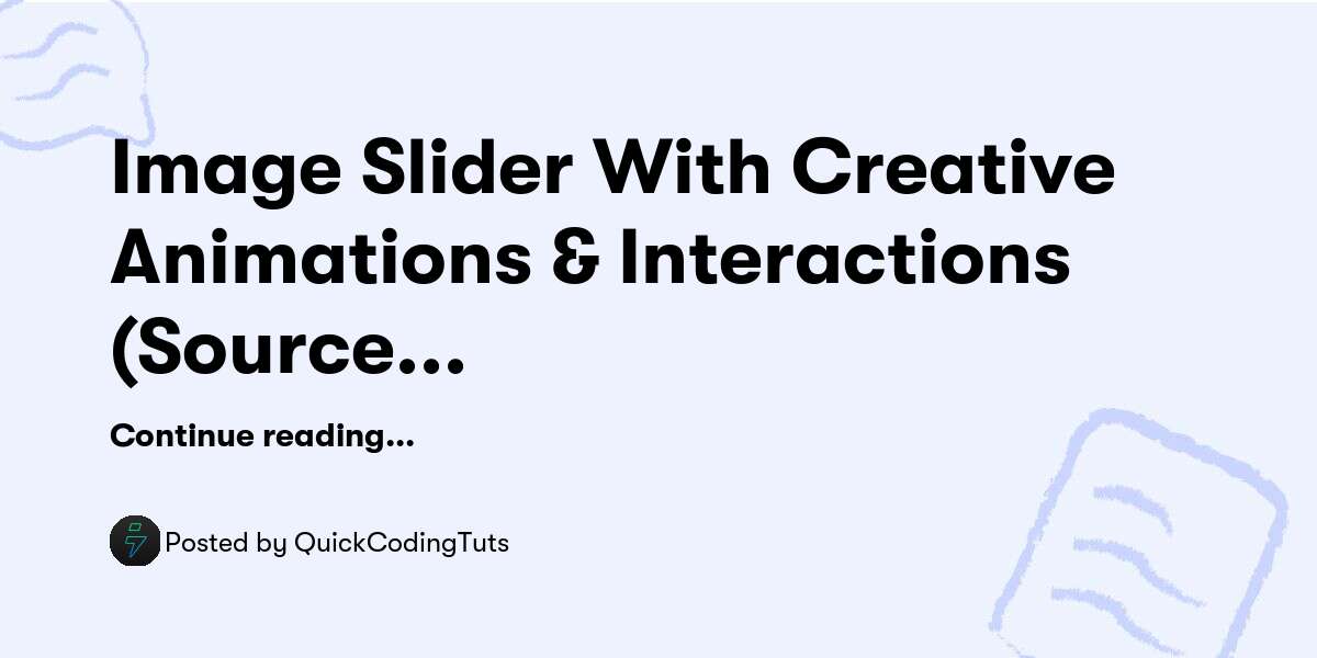 Image Slider With Creative Animations And Interactions Source Code — Quickcodingtuts Buymeacoffee