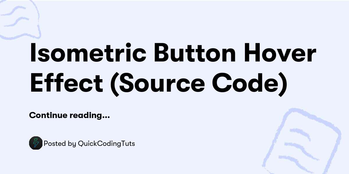 Isometric Button Hover Effect Source Code — Quickcodingtuts 4796
