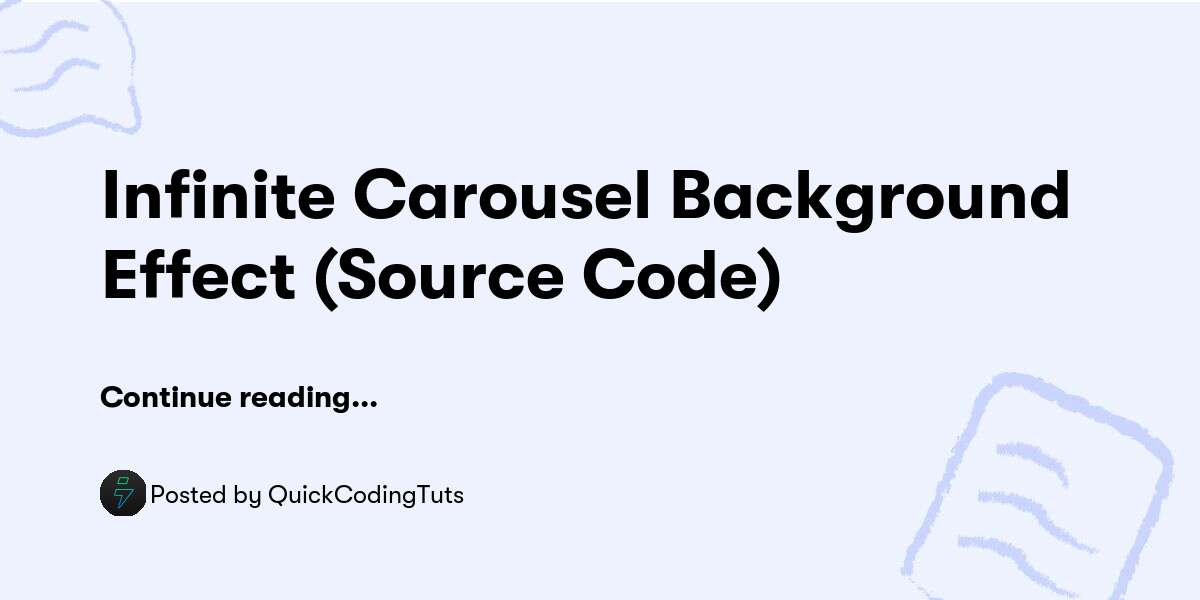 Infinite Carousel Background Effect Source Code — Quickcodingtuts Buymeacoffee