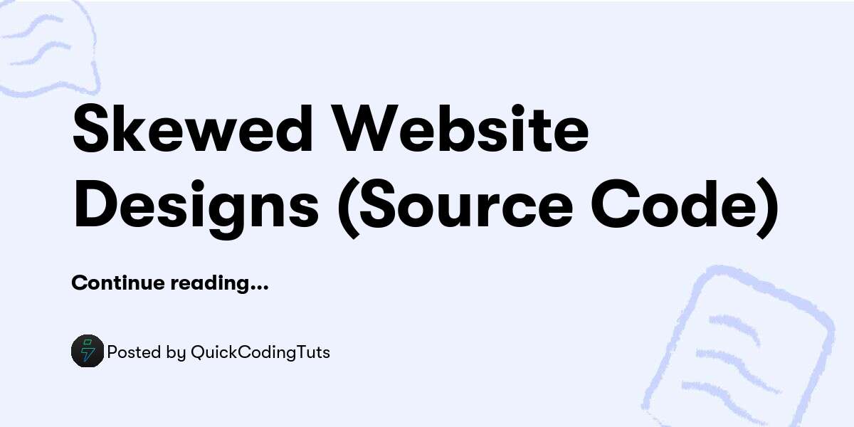 Skewed Website Designs (Source Code) — QuickCodingTuts - Buymeacoffee