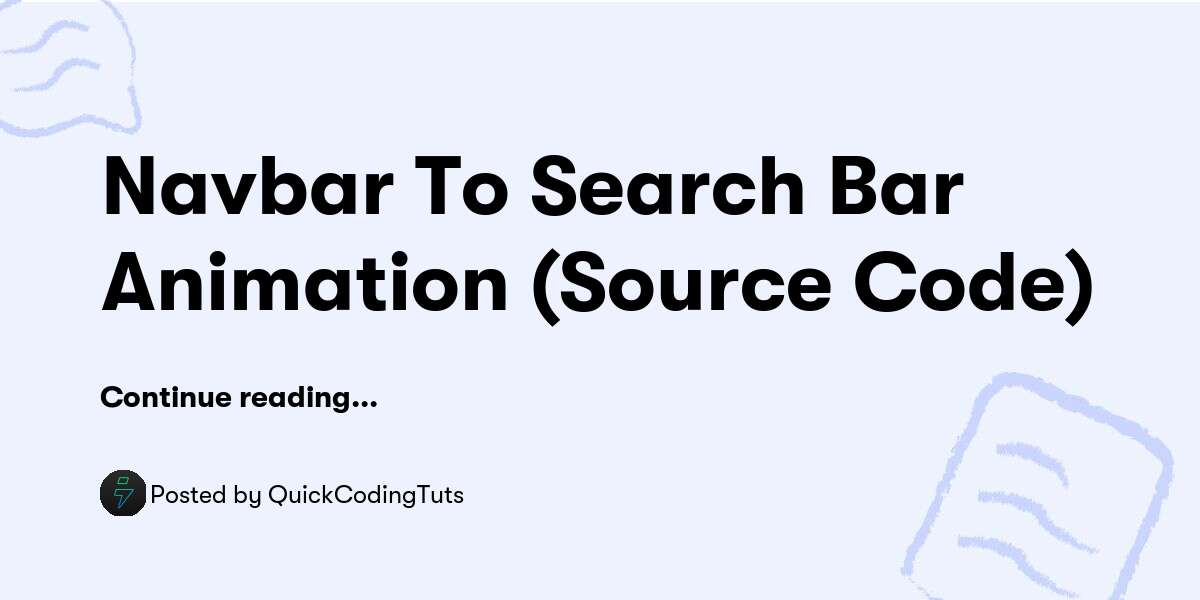 Navbar To Search Bar Animation Source Code — Quickcodingtuts Buymeacoffee