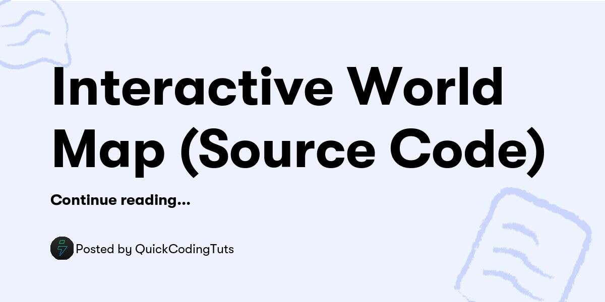Interactive World Map (Source Code) — QuickCodingTuts - Buymeacoffee Interactive World Map (Source Code) — QuickCodingTuts - Buymeacoffee