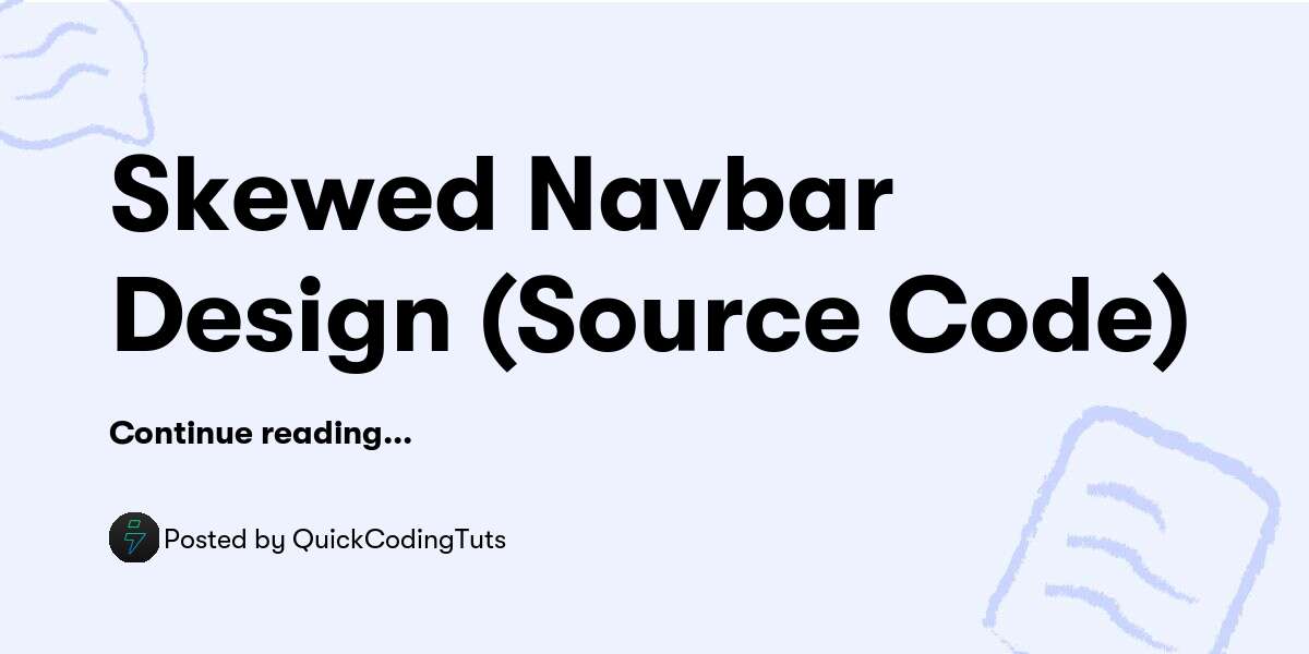 Skewed Navbar Design (Source Code) — QuickCodingTuts - Buymeacoffee