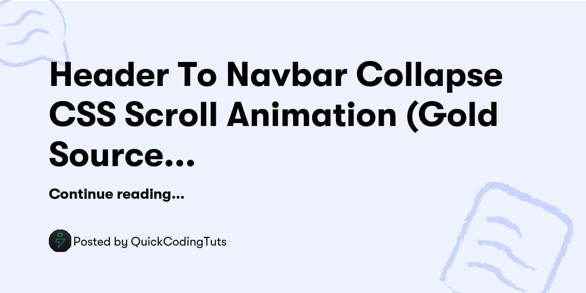 Header To Navbar Collapse Css Scroll Animation Gold Source Code — Quickcodingtuts Buymeacoffee