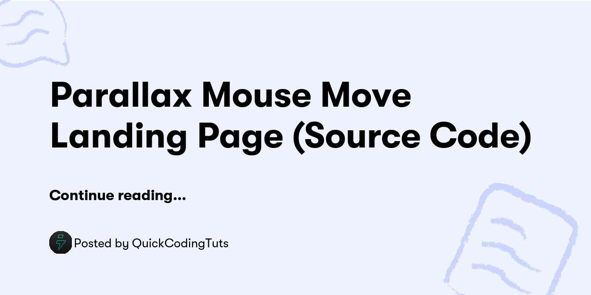 Parallax Mouse Move Landing Page Source Code — Quickcodingtuts 