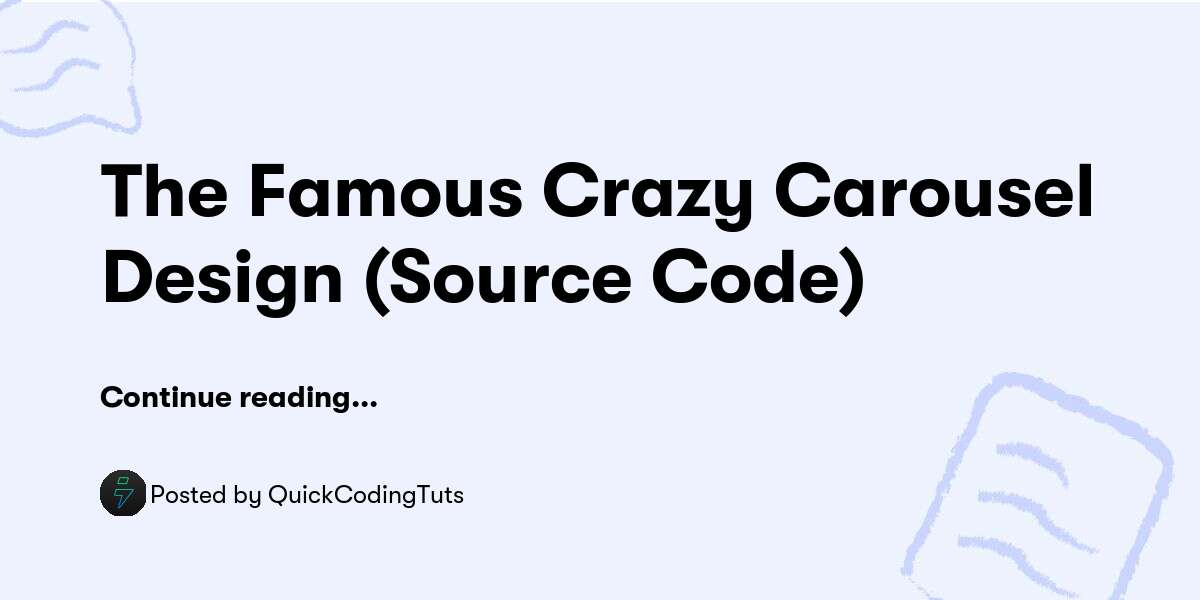The Famous Crazy Carousel Design (Source Code) — QuickCodingTuts - Buymeacoffee