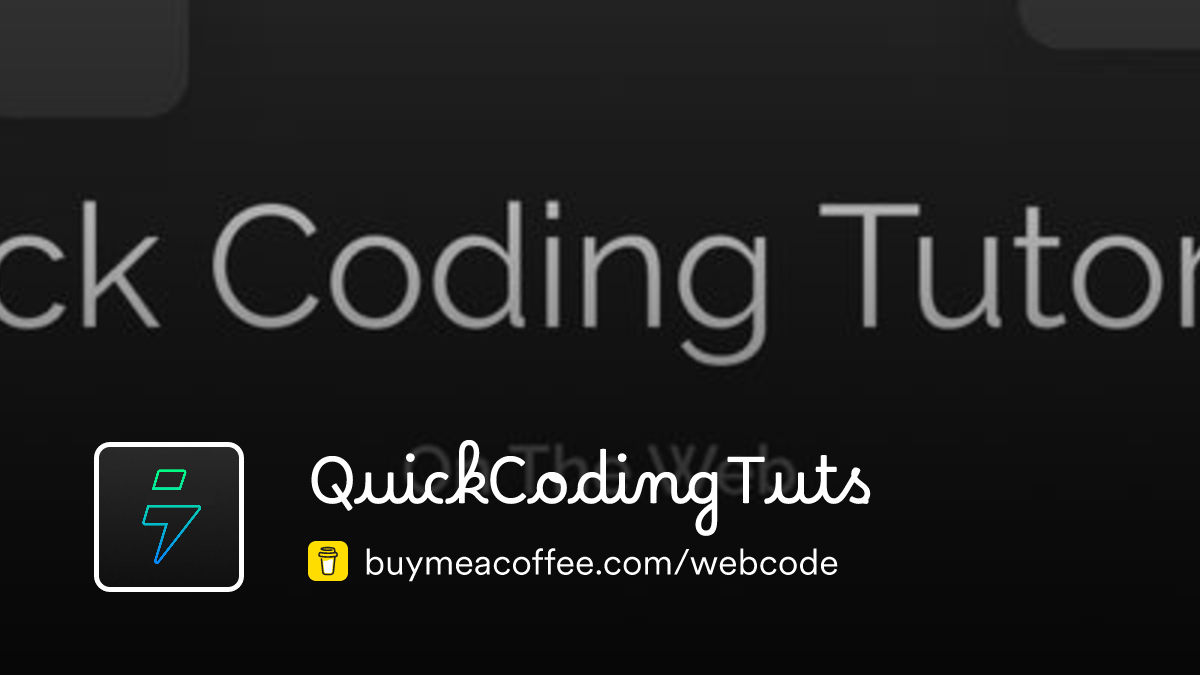 Membership Quickcodingtuts Buymeacoffee 