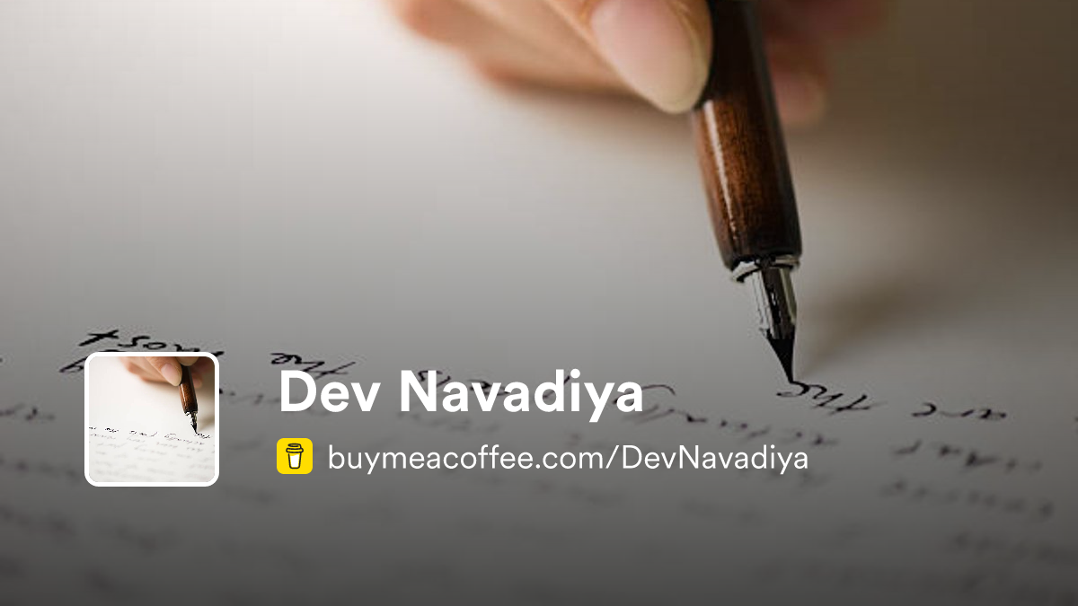 Dev Navadiya - Buymeacoffee