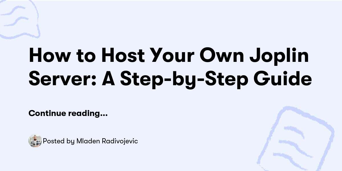 How to Host Your Own Joplin Server: A Step-by-Step Guide — Mladen Radivojevic - Buymeacoffee
