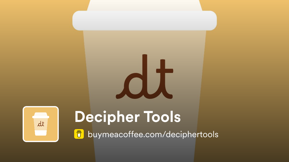 Decipher Tools - Buymeacoffee