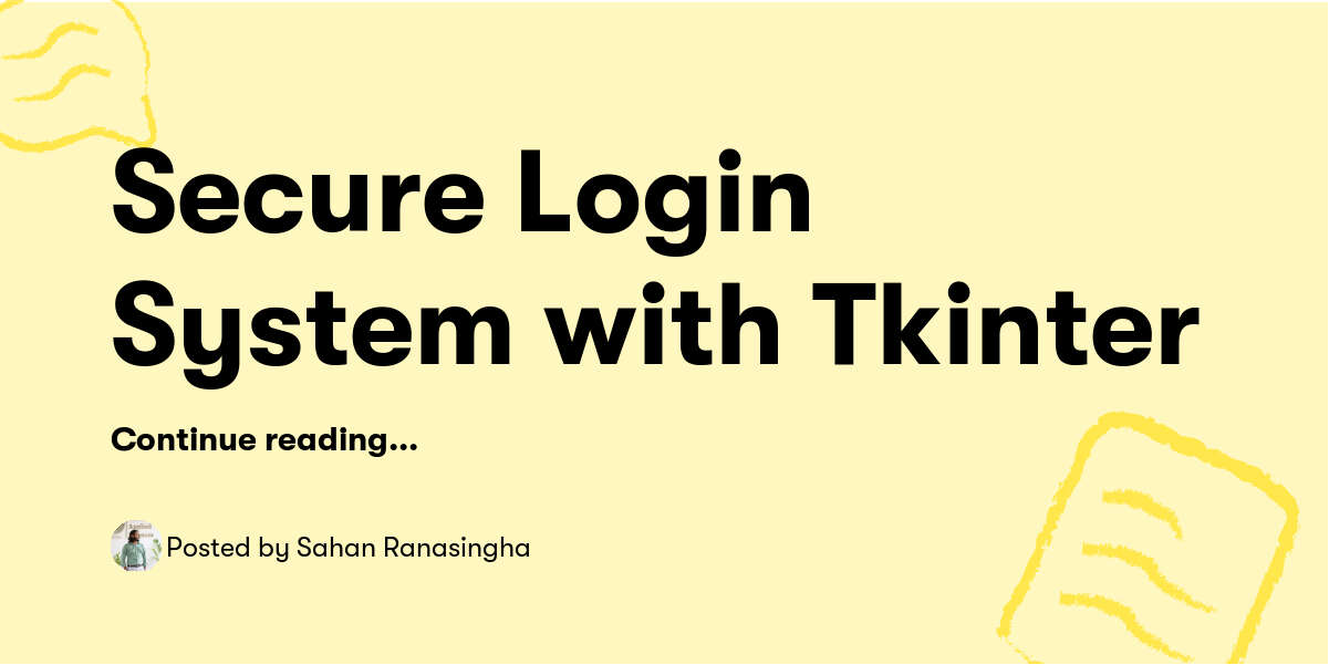 Secure Login System with Tkinter — Sahan Ranasingha - Buymeacoffee