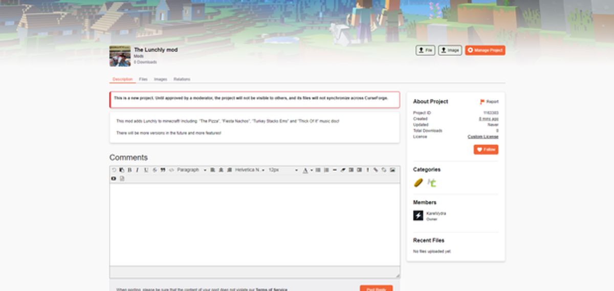Lunchly in minecraft?!1!!1!!1 — KarelVydra - Buymeacoffee