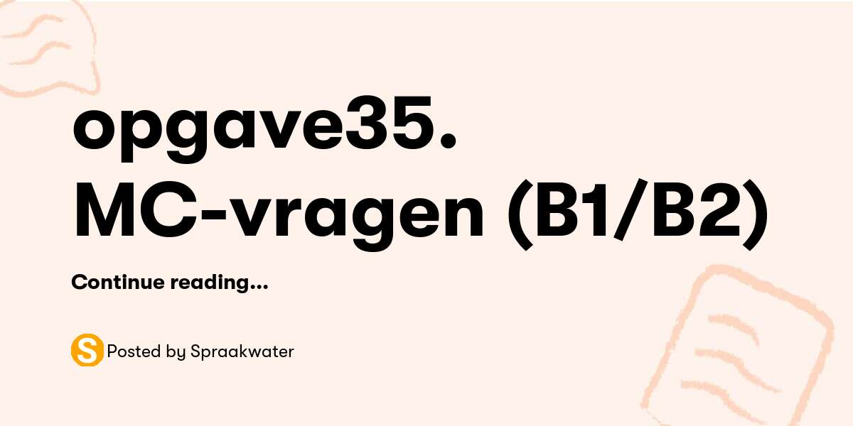 opgave35. MC-vragen (B1/B2) — Spraakwater - Buymeacoffee