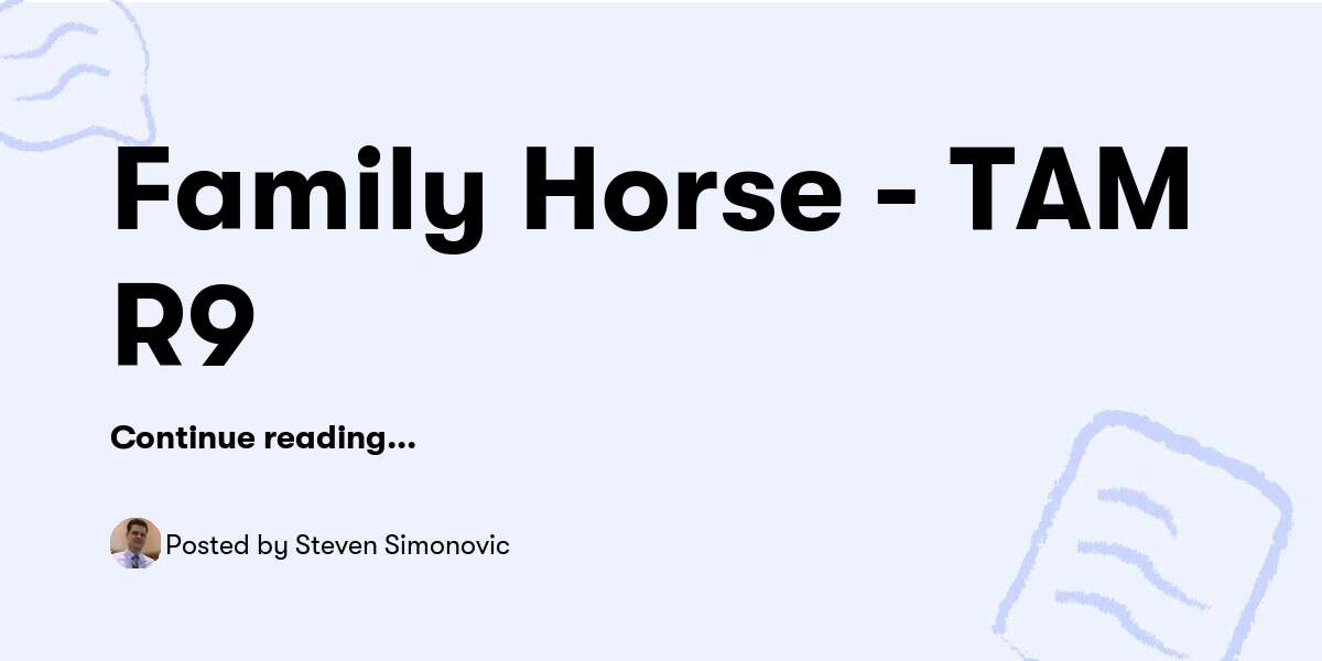 Family Horse - TAM R9 — Steven Simonovic - Buymeacoffee