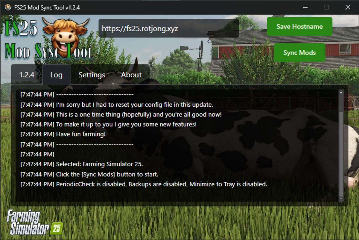 FS25 Mod Sync Tool v1.2.4 — Spliffz - Buymeacoffee