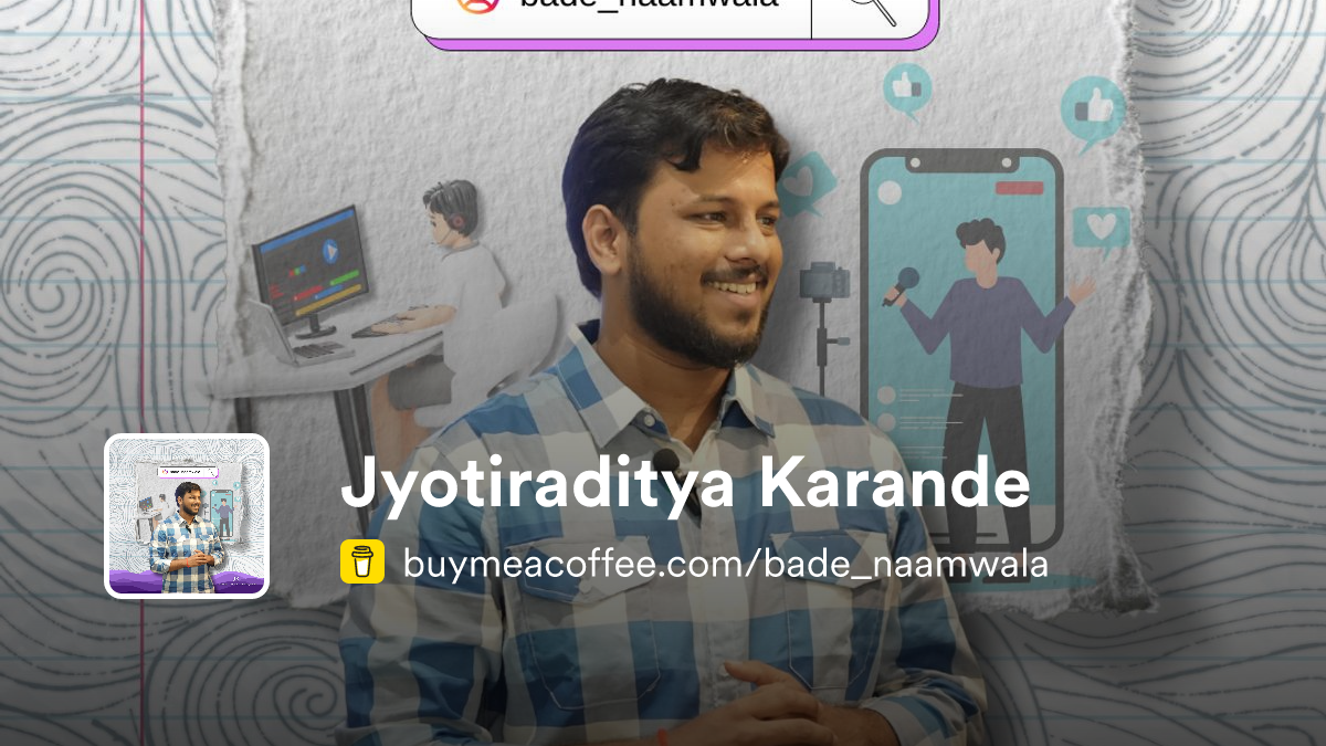 Jyotiraditya Karande - Buymeacoffee