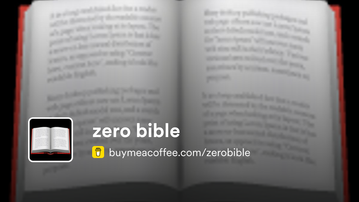 Zero Bible Buymeacoffee
