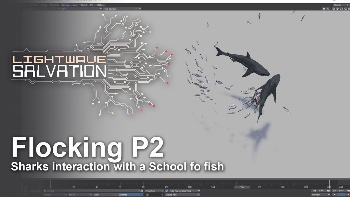 Lightwave 3D Flocking P2 - Shark Attack — Anthonyhall - Buymeacoffee