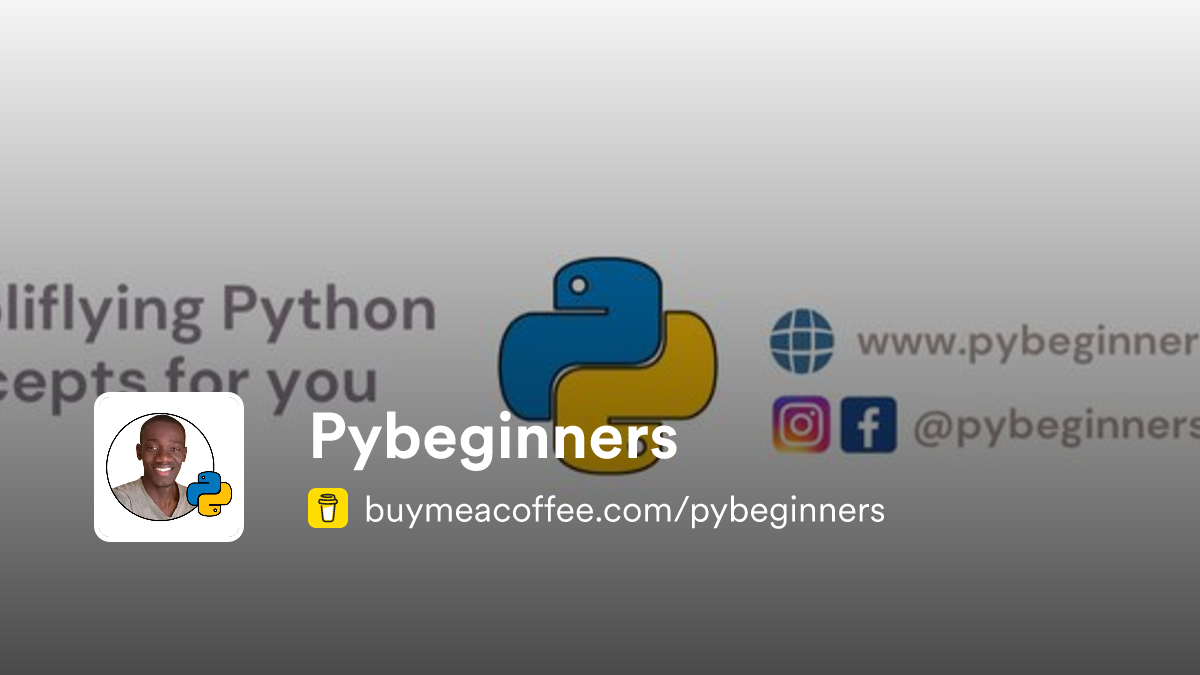 Pybeginners - Buymeacoffee