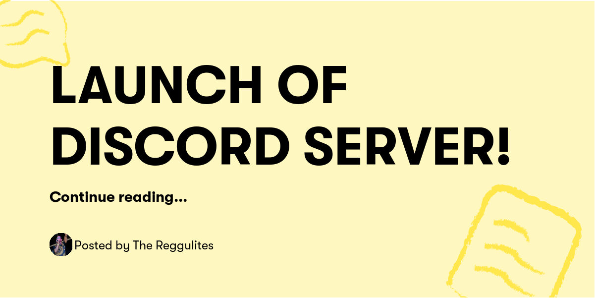 LAUNCH OF DISCORD SERVER! — The Reggulites - Buymeacoffee