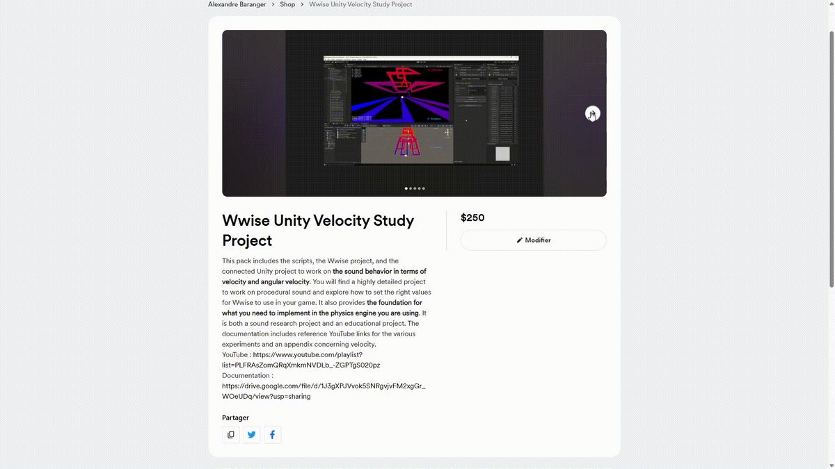 The Wwise Unity Velocity Study Project pack is available. — Alexandre Baranger - Buymeacoffee