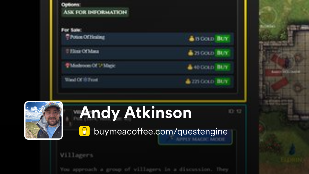 Andy Atkinson is Making QuestEngine, a free platform to build/play/share your own RPGs ...