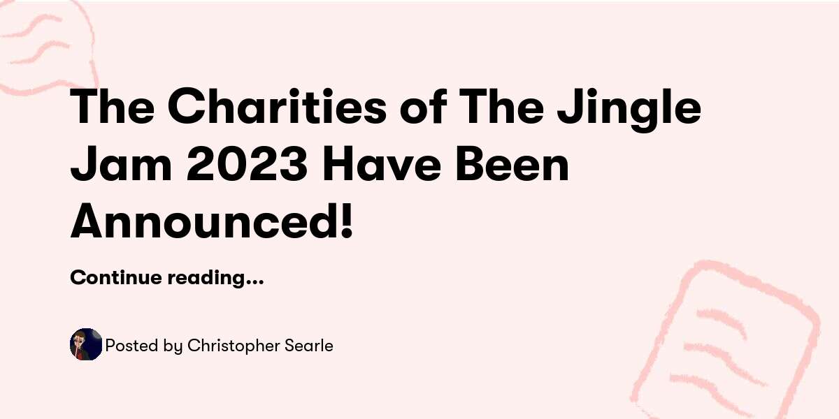 The Charities of The Jingle Jam 2023 Have Been Announced! — Christopher ...