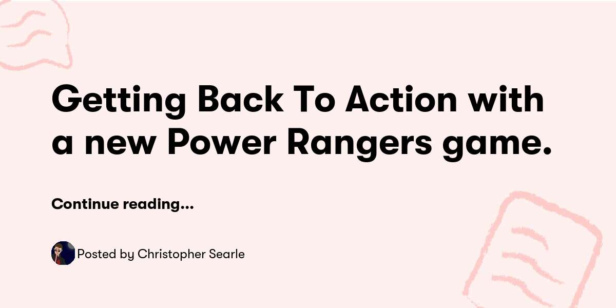 Getting Back To Action with a new Power Rangers game. — Christopher ...