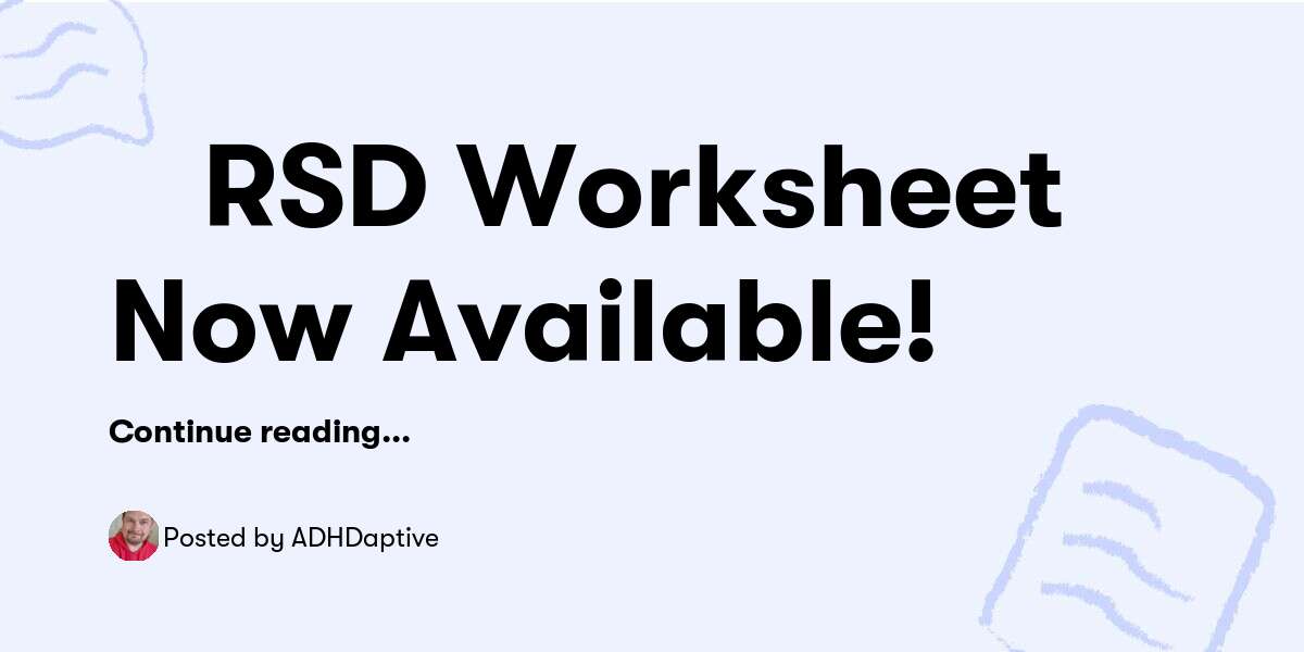📢RSD Worksheet Now Available! — ADHDaptive - Buymeacoffee