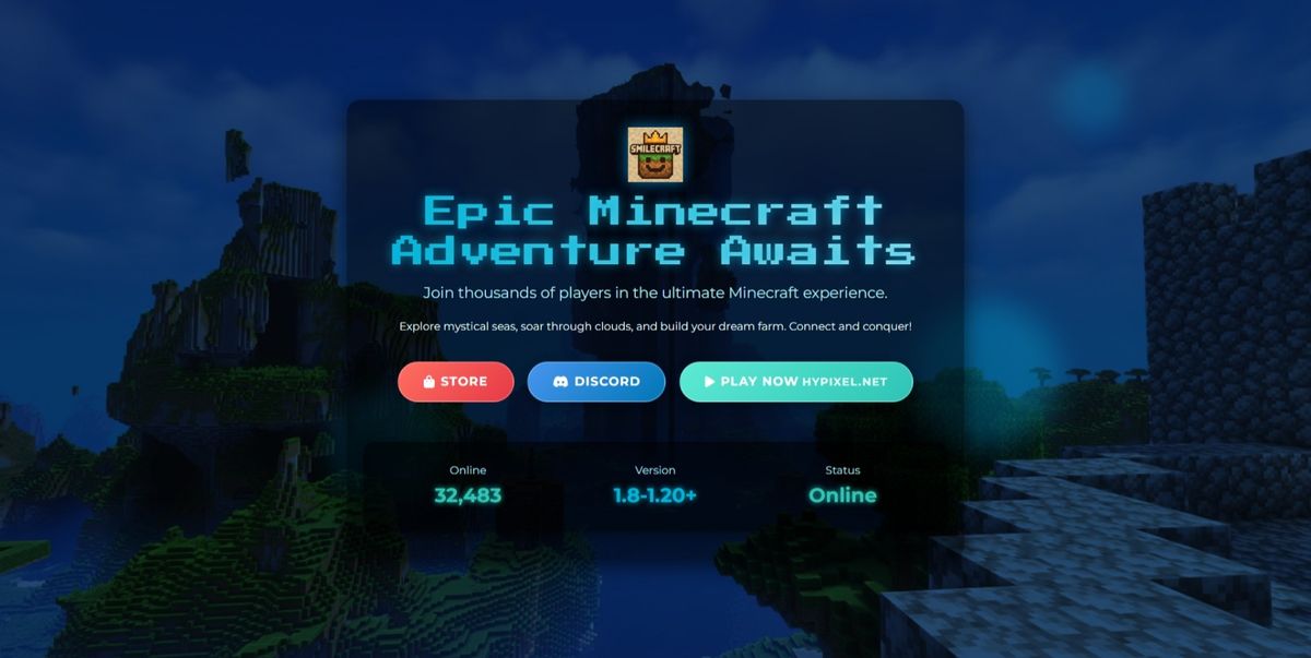 🎉Get a Cool Minecraft Homepage – Free, Themed and Animated! Responsive ...