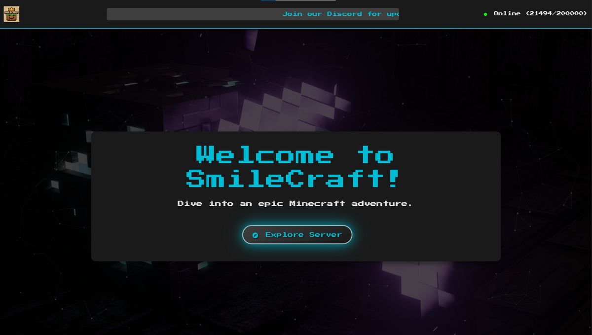 🎮 Free Minecraft Homepage Template – Download Now! — SmileCraft ...