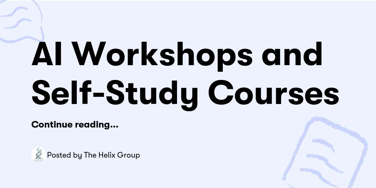 AI Workshops and Self-Study Courses — The Helix Group - Buymeacoffee