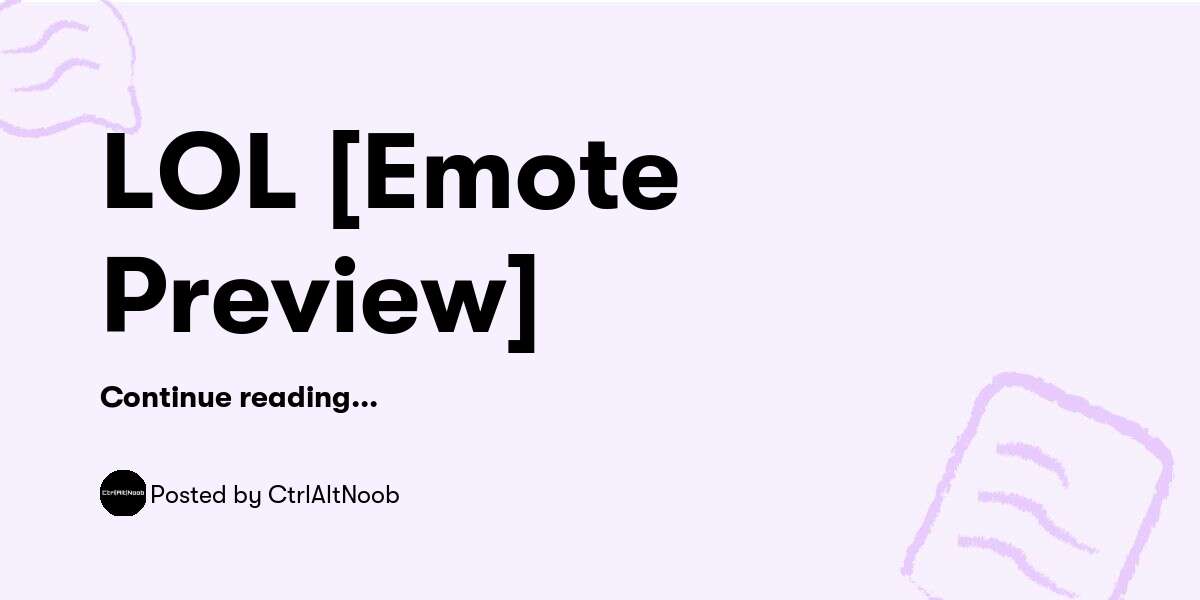 LOL [Emote Preview] — CtrlAltNoob - Buymeacoffee