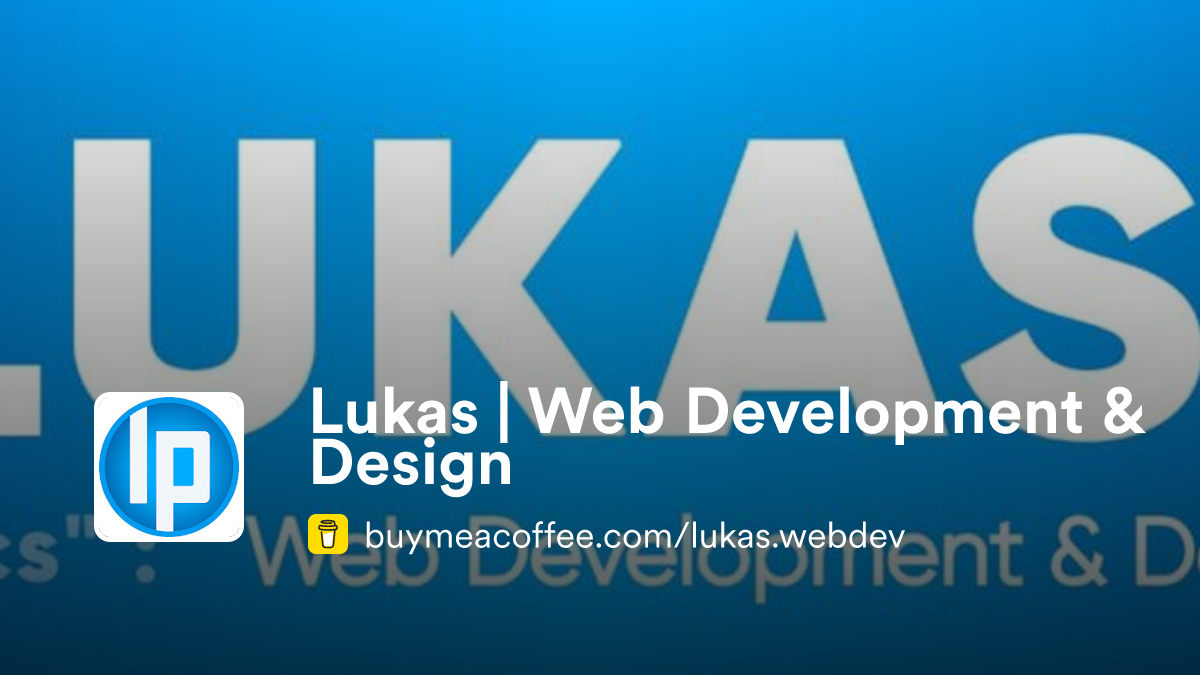 Lukas | Web Development & Design - Buymeacoffee