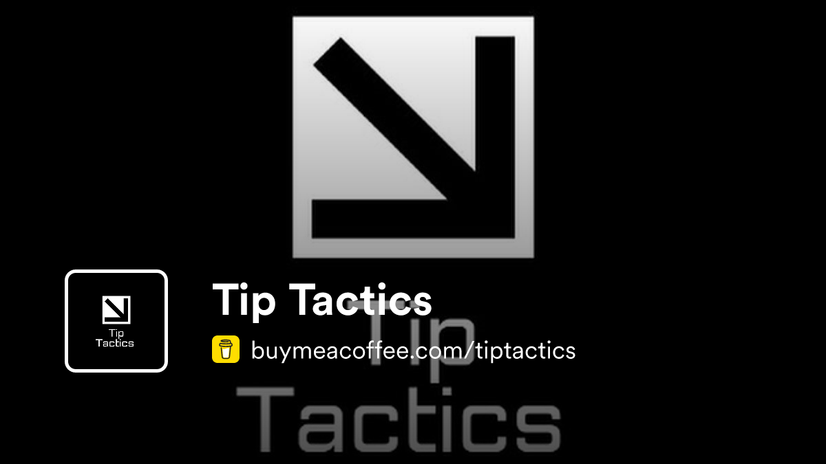 Tip Tactics Buymeacoffee