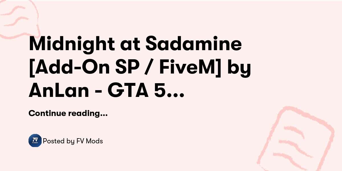 Midnight at Sadamine [Add-On SP / FiveM] by AnLan - GTA 5 Mod — FV Mods ...