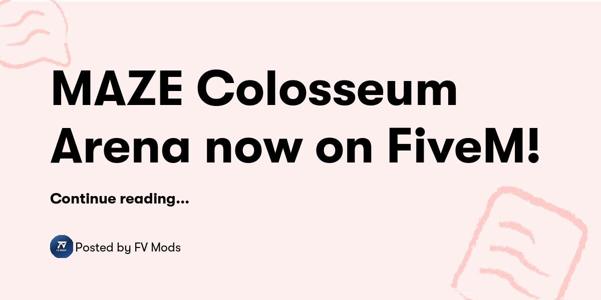 MAZE Colosseum Arena now on FiveM! — FV Mods - Buymeacoffee