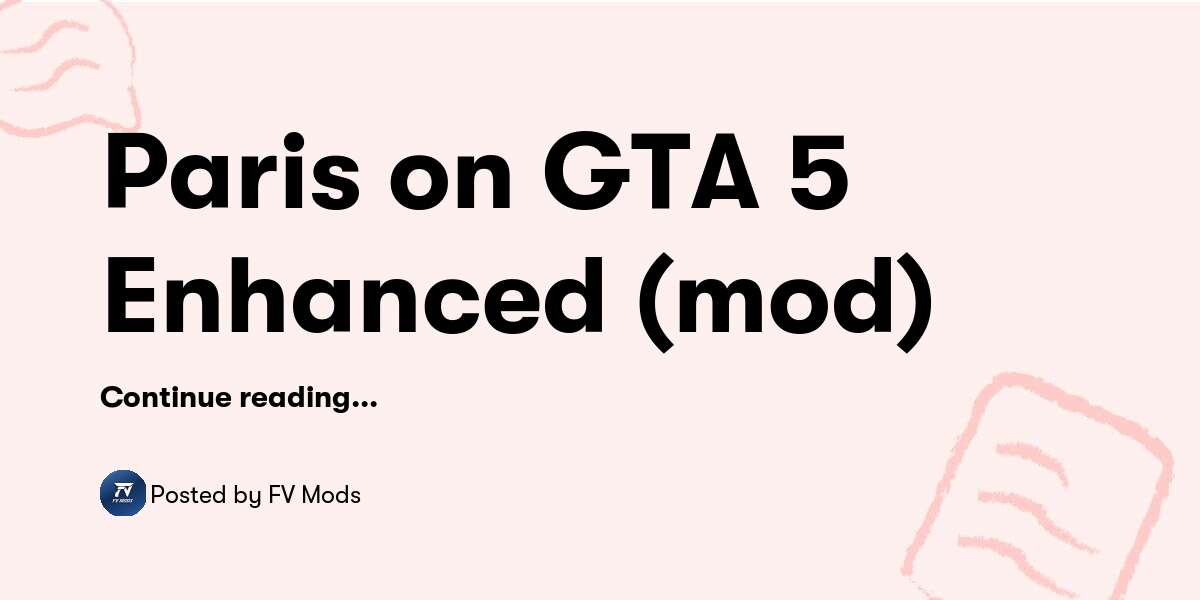 Paris on GTA 5 Enhanced (mod) — FV Mods - Buymeacoffee