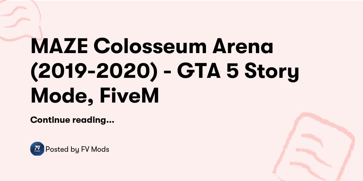 MAZE Colosseum Arena (2019-2020) - GTA 5 Story Mode, FiveM — FV Mods ...