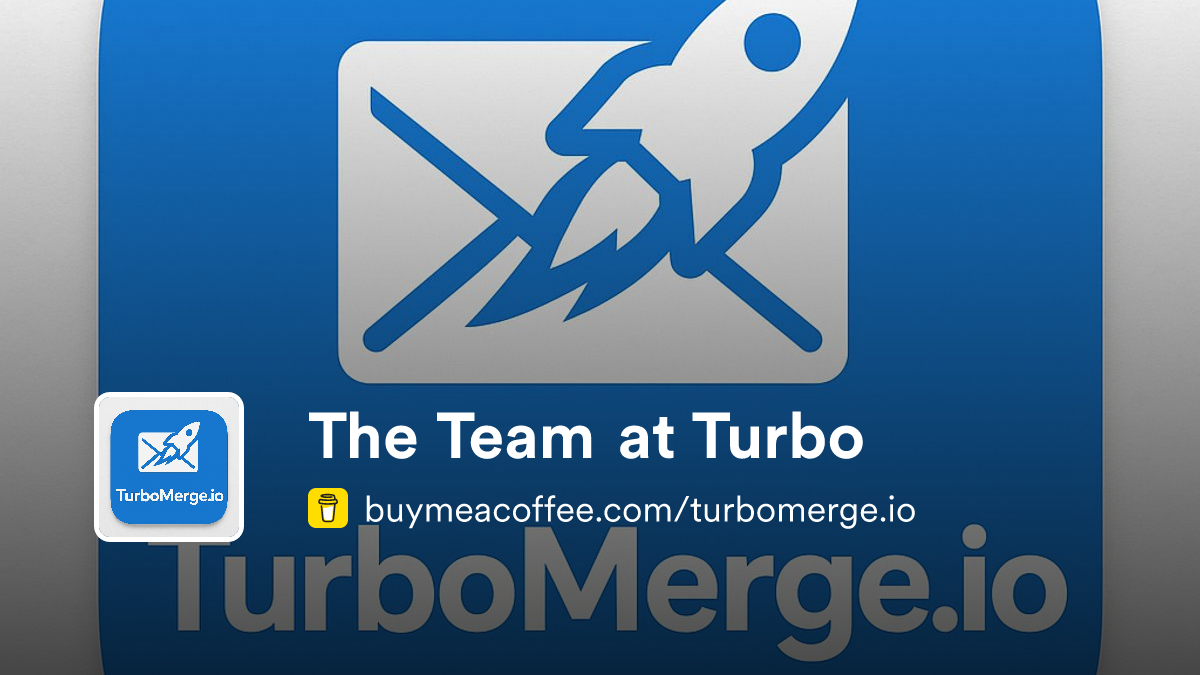 The Team at Turbo is Building TurboMerge.io - Buymeacoffee