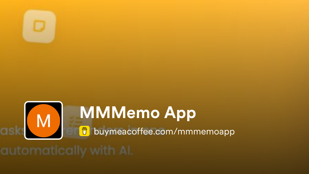 MMMemo App - Buymeacoffee