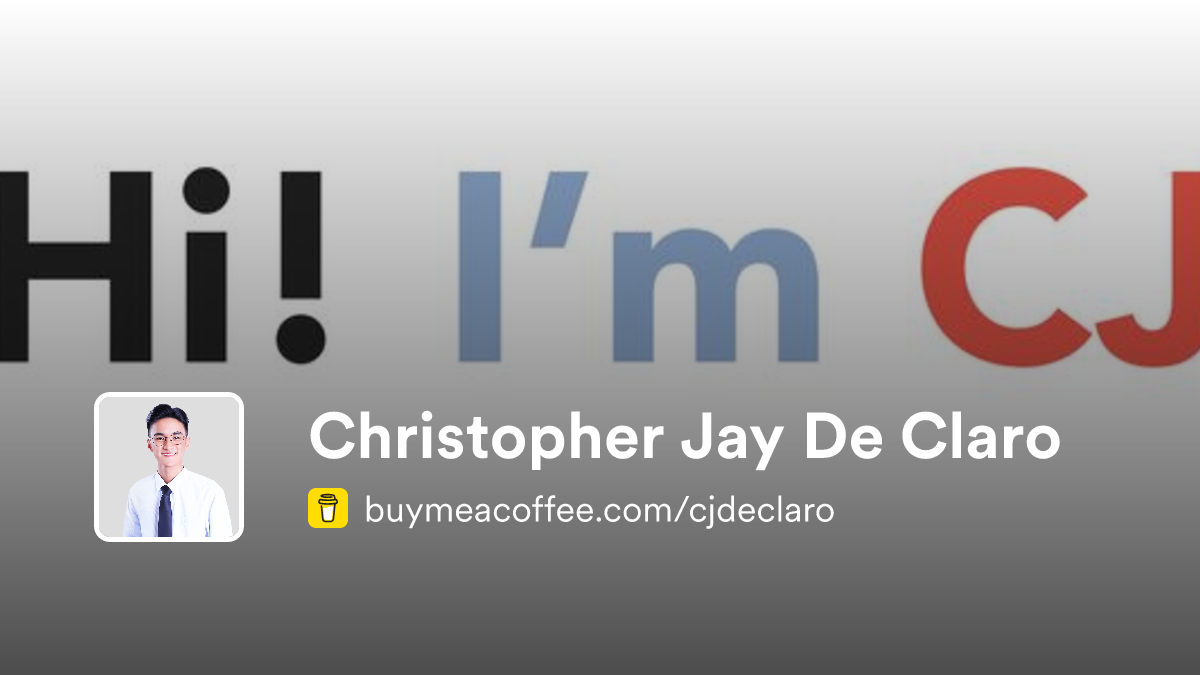 Christopher Jay De Claro - Buymeacoffee