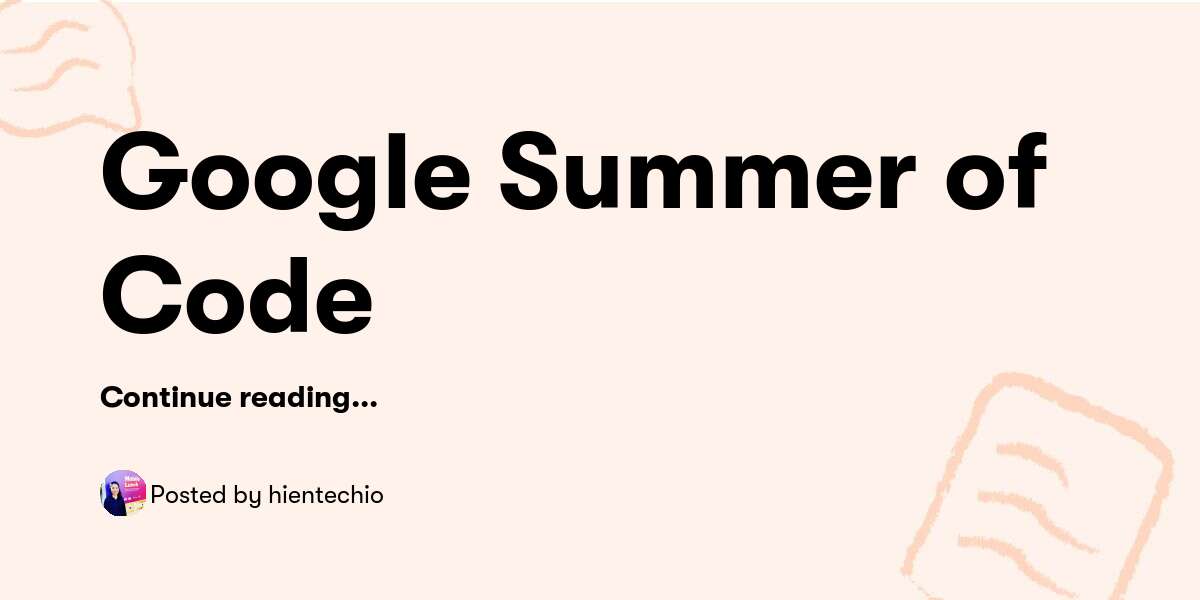 Google Summer of Code — hientechio - Buymeacoffee