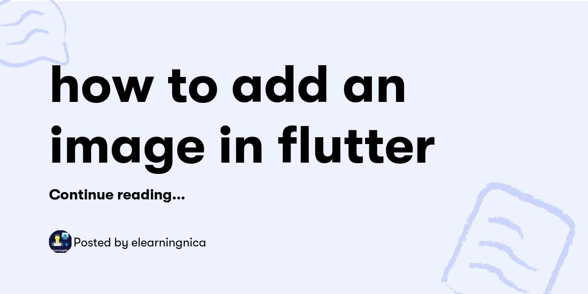 how to add an image in flutter — elearningnica - Buymeacoffee