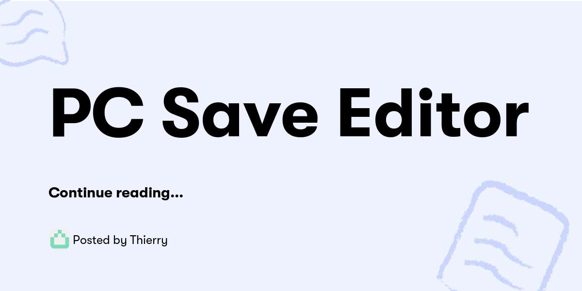 PC Save Editor — Thierry - Buymeacoffee