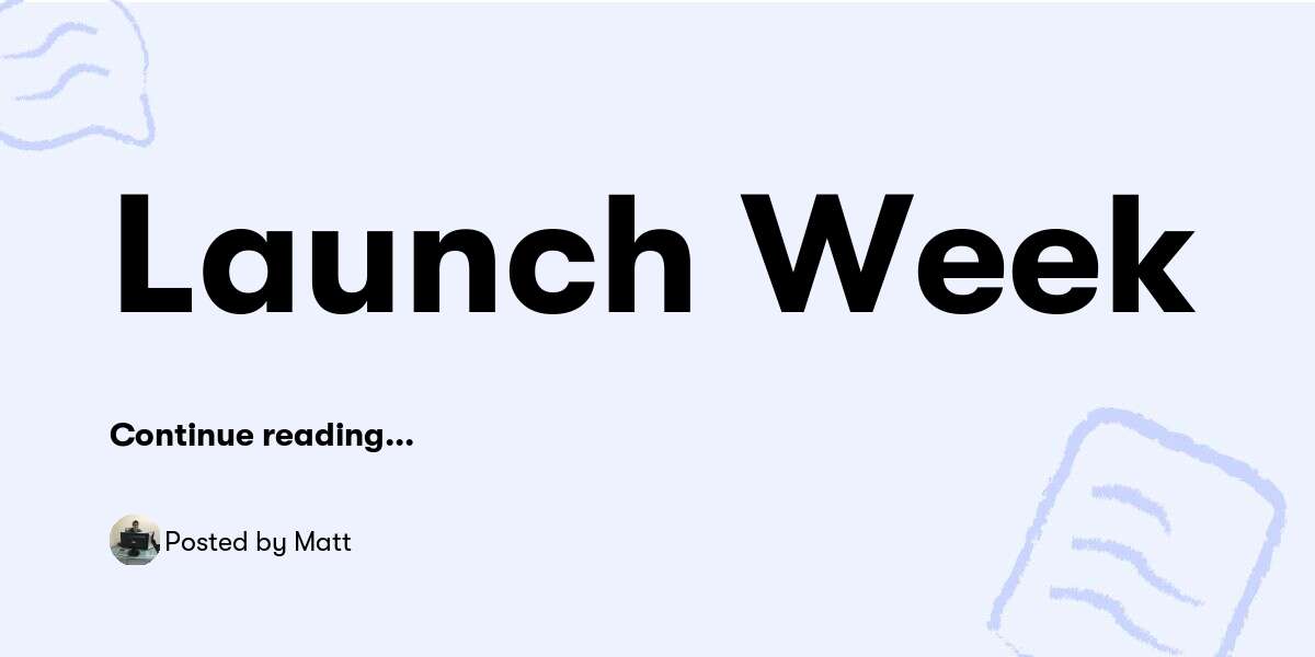 Launch Week — Matt - Buymeacoffee